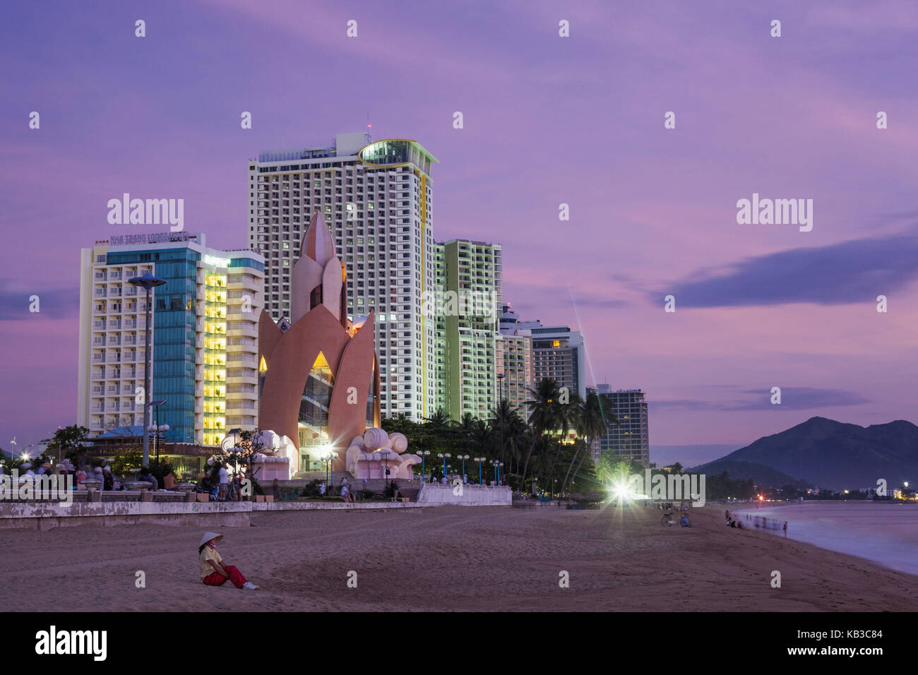 Vietnam, Nha Trang, townscape, beach, evening Stock Photo - Alamy