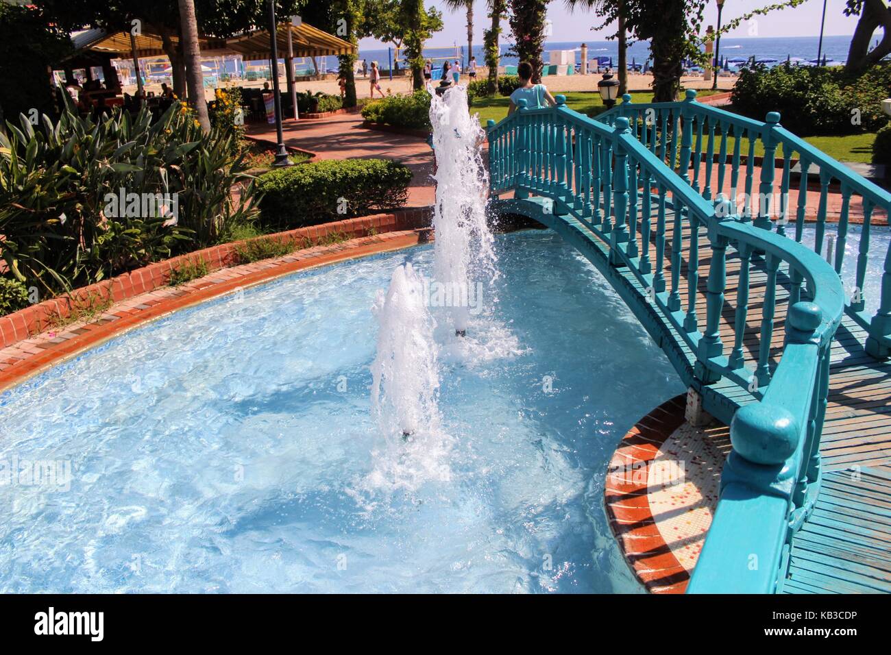 Wooden bridge over swimming pool hi-res stock photography and images ...