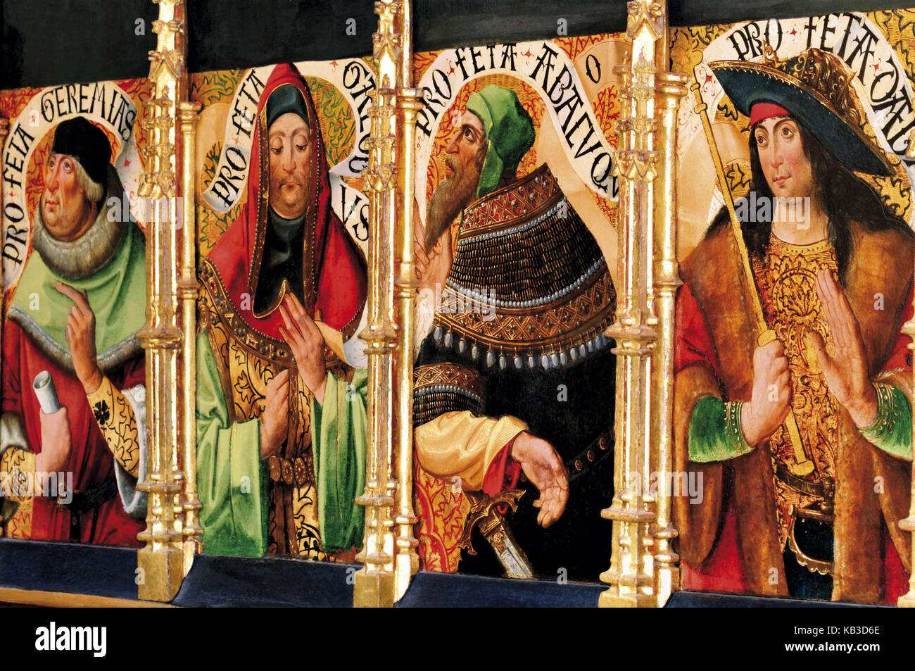 Spain, Way of St. James, detail of the Flemish-Spanish altar picture ...