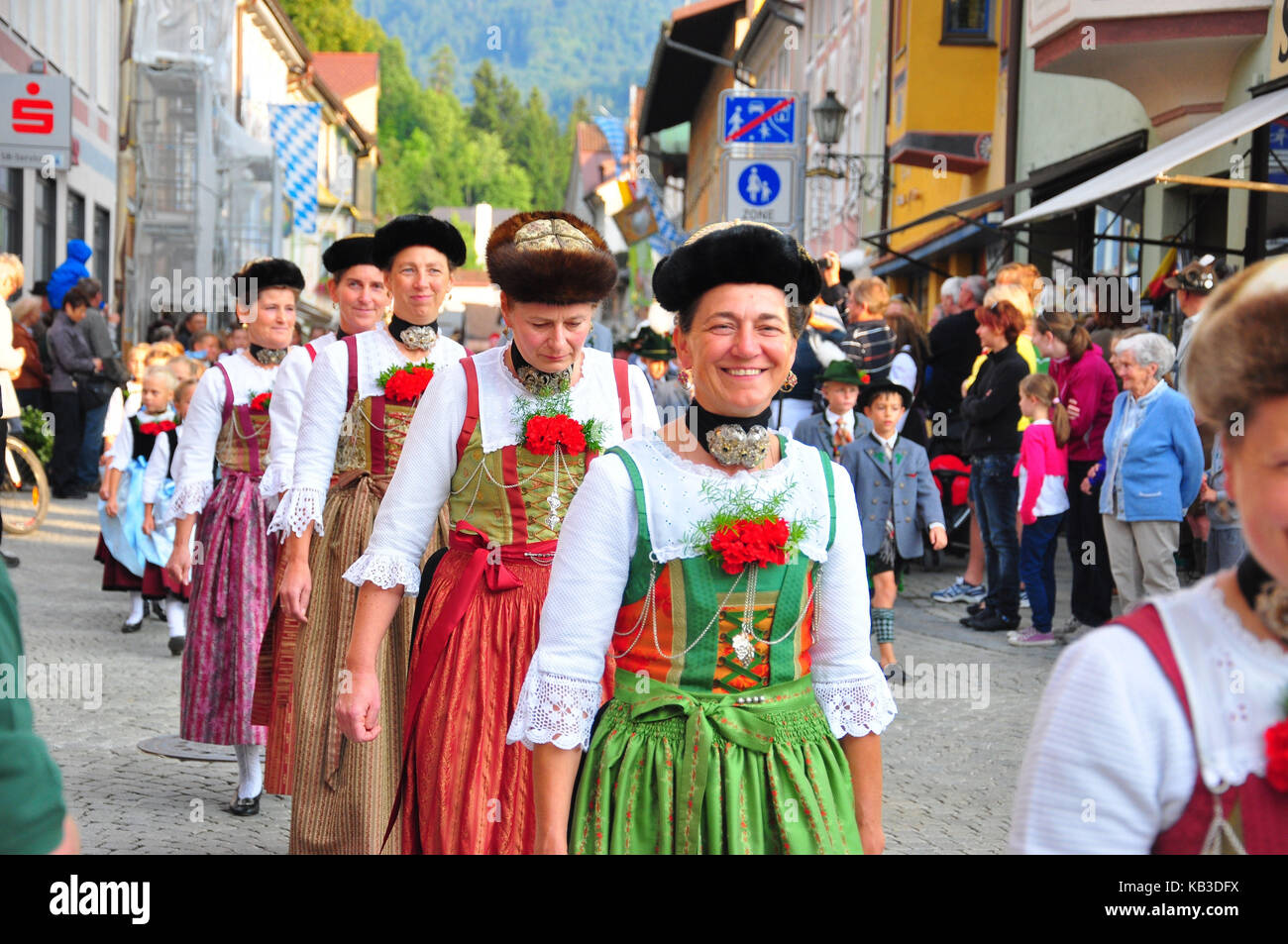 Germany, Bavaria, Garmisch-Partenkirchen, fire festival, traditional ...