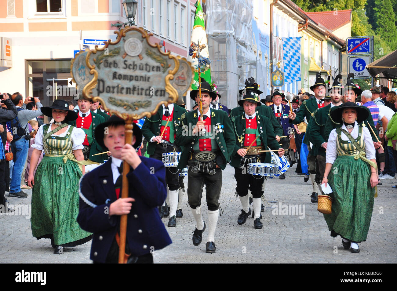 Germany, Bavaria, Garmisch-Partenkirchen, fire festival, protection ...