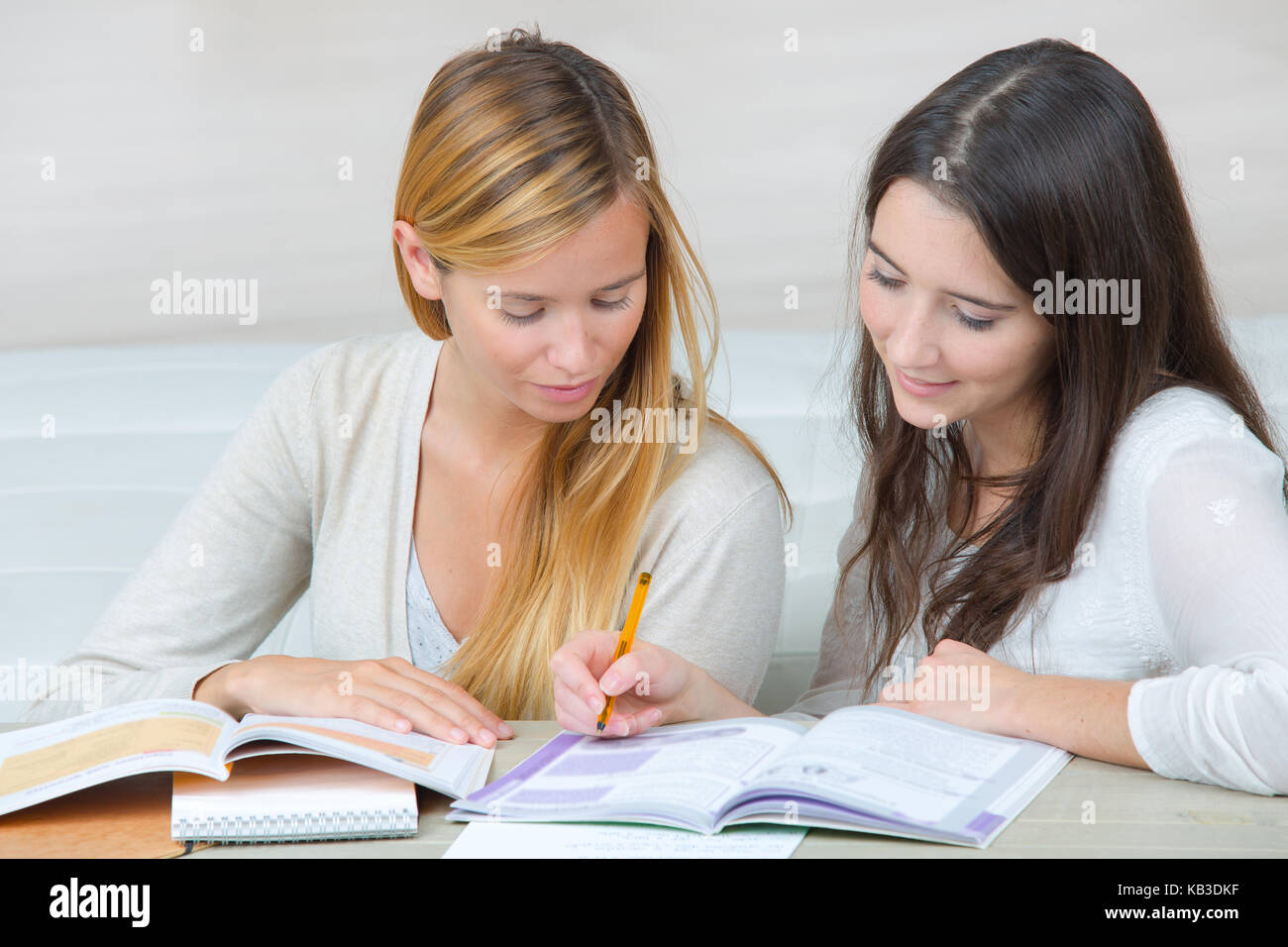 girls friends studying together Stock Photo - Alamy