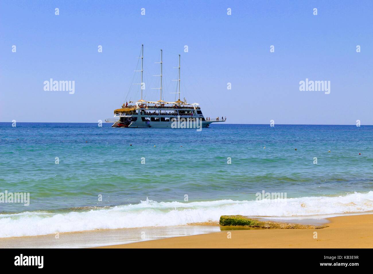 Pleasure sailing vessel for sea excursions on the Turkish Riviera ...