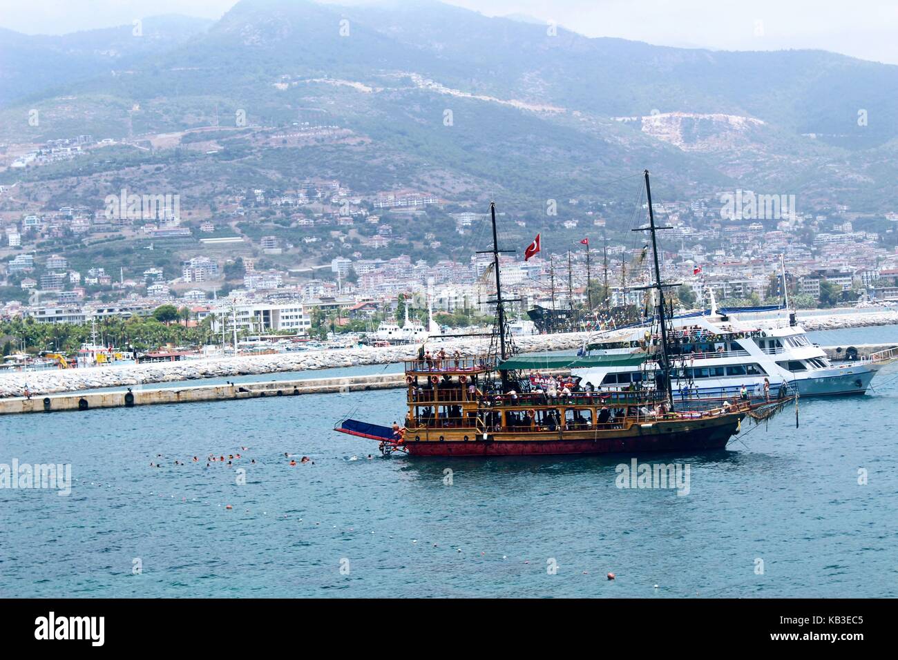Pleasure sailing vessel for sea excursions on the Turkish Riviera ...