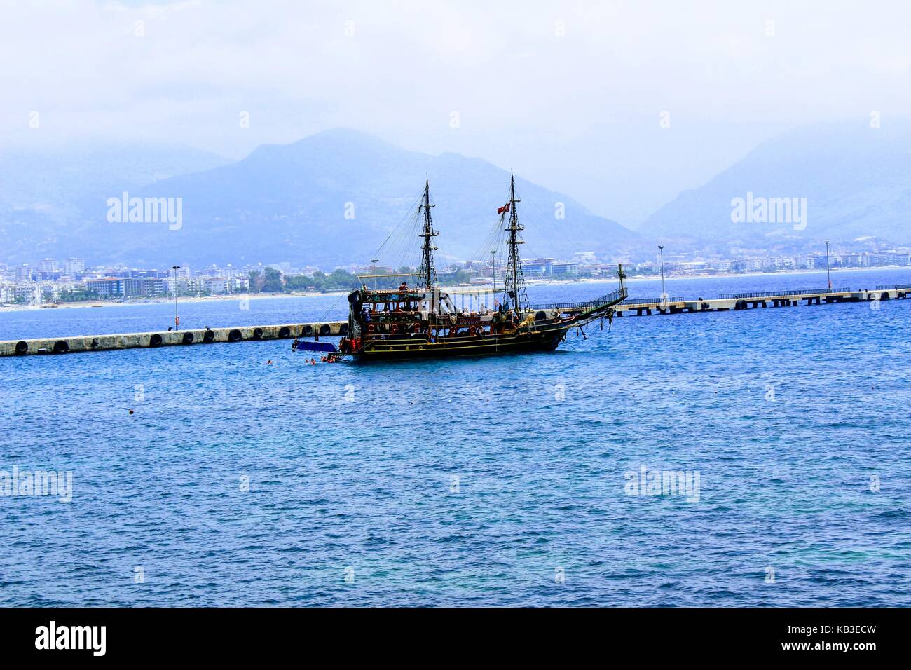 Pleasure sailing vessel for sea excursions on the Turkish Riviera ...