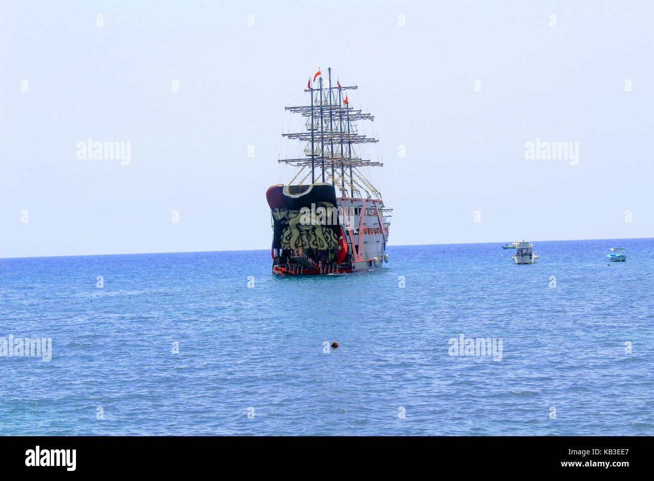 Pleasure sailing vessel for sea excursions on the Turkish Riviera ...