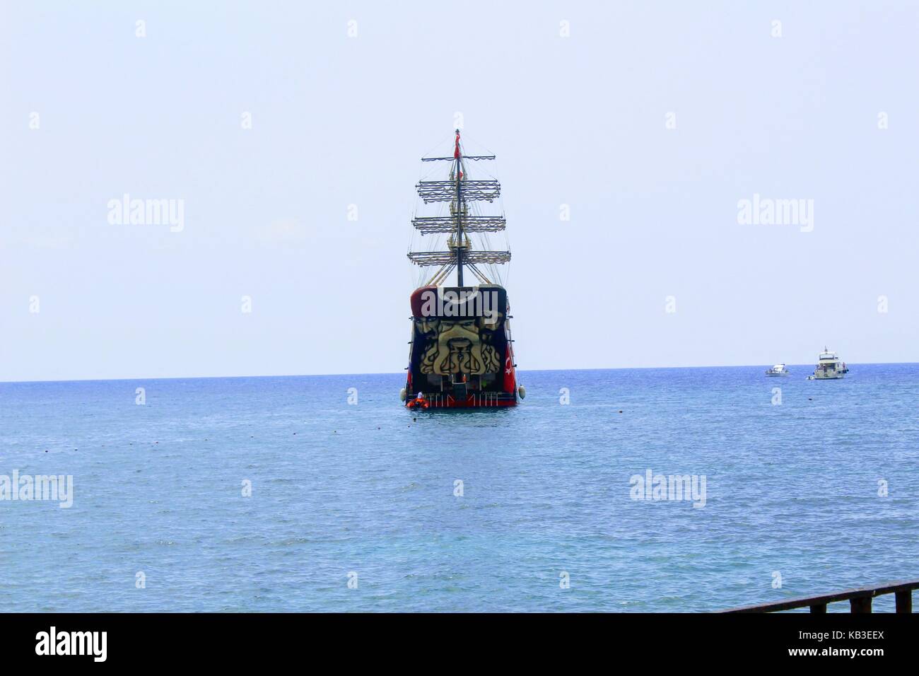 Pleasure sailing vessel for sea excursions on the Turkish Riviera ...