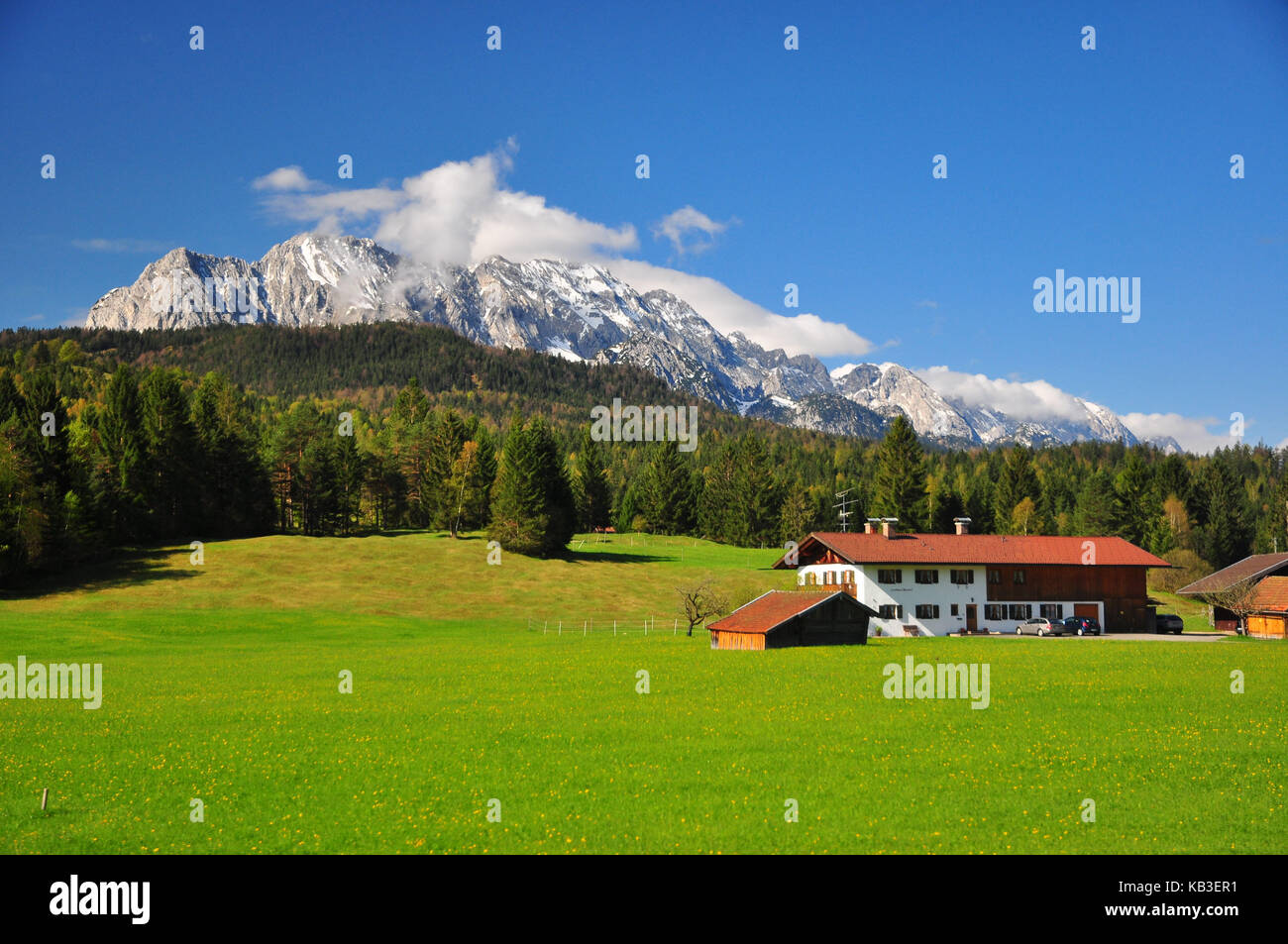 Germany, Bavaria, Isar valley, hummocky meadow, cultivated landscape ...