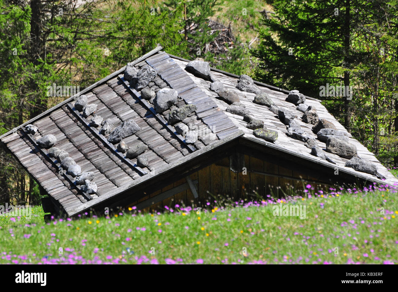 Hay barn, shingle roof Stock Photo - Alamy