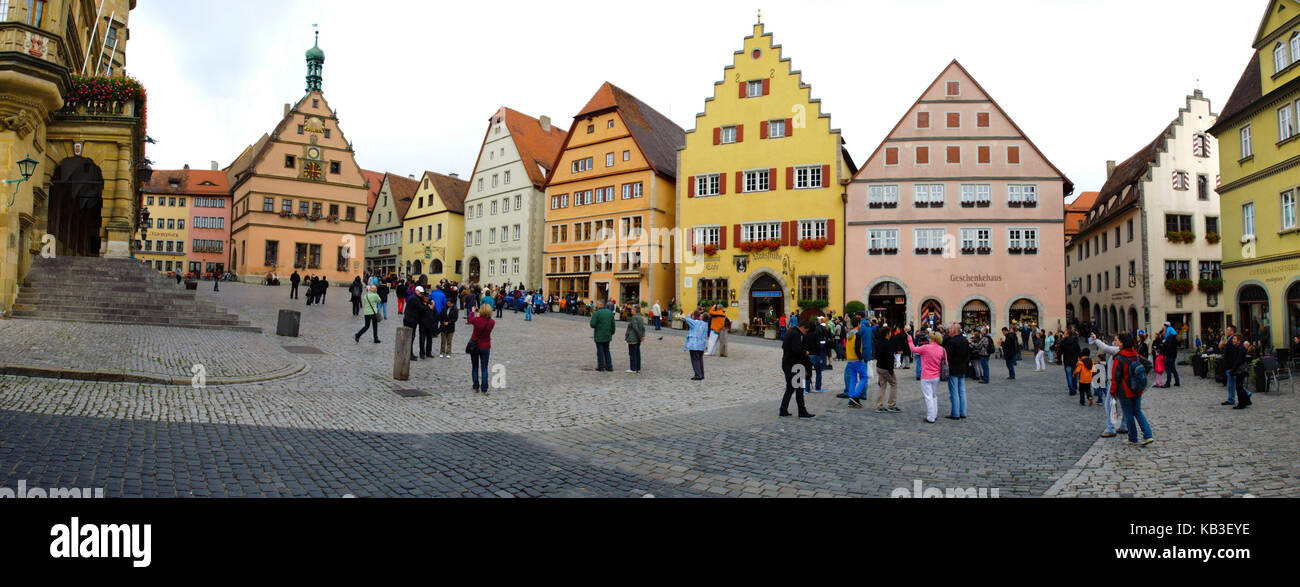 Town Rothenburg ob der Tauber, city hall and city hall square Stock ...
