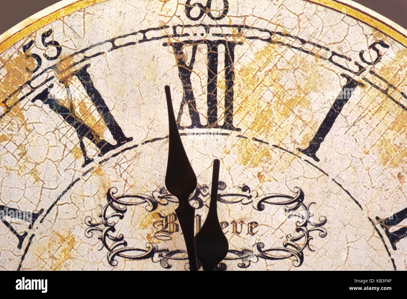 1 minute before midnight on a clock Stock Photo - Alamy