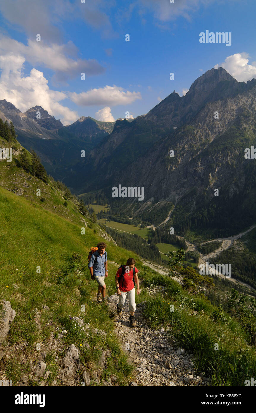 Hiker in the Allgäu alps Stock Photo - Alamy