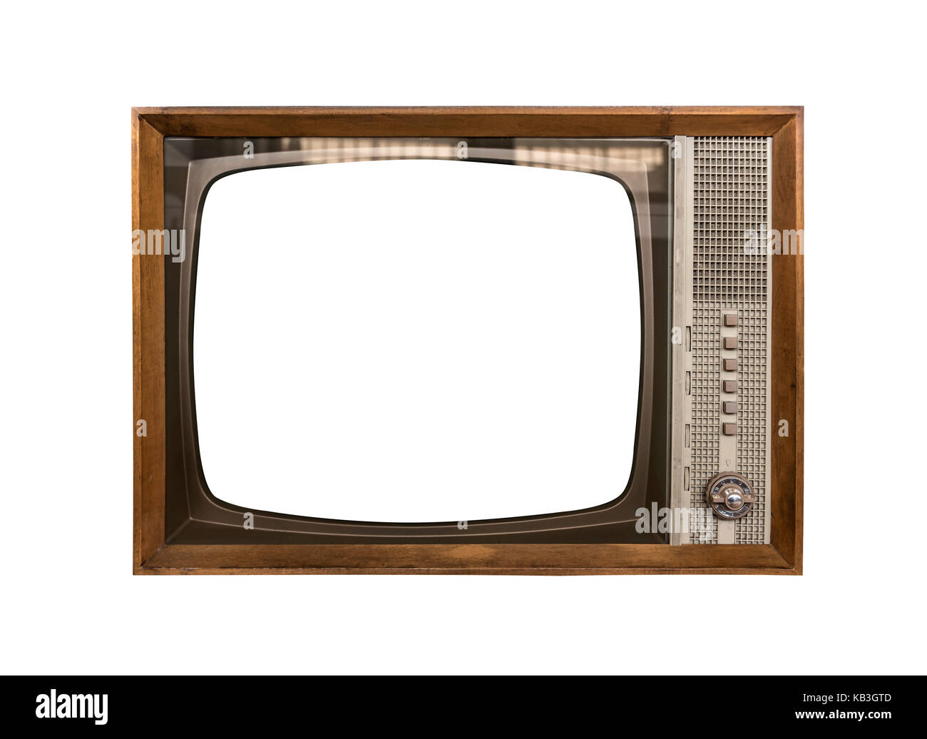 Retro tv isolated on white background Stock Photo - Alamy