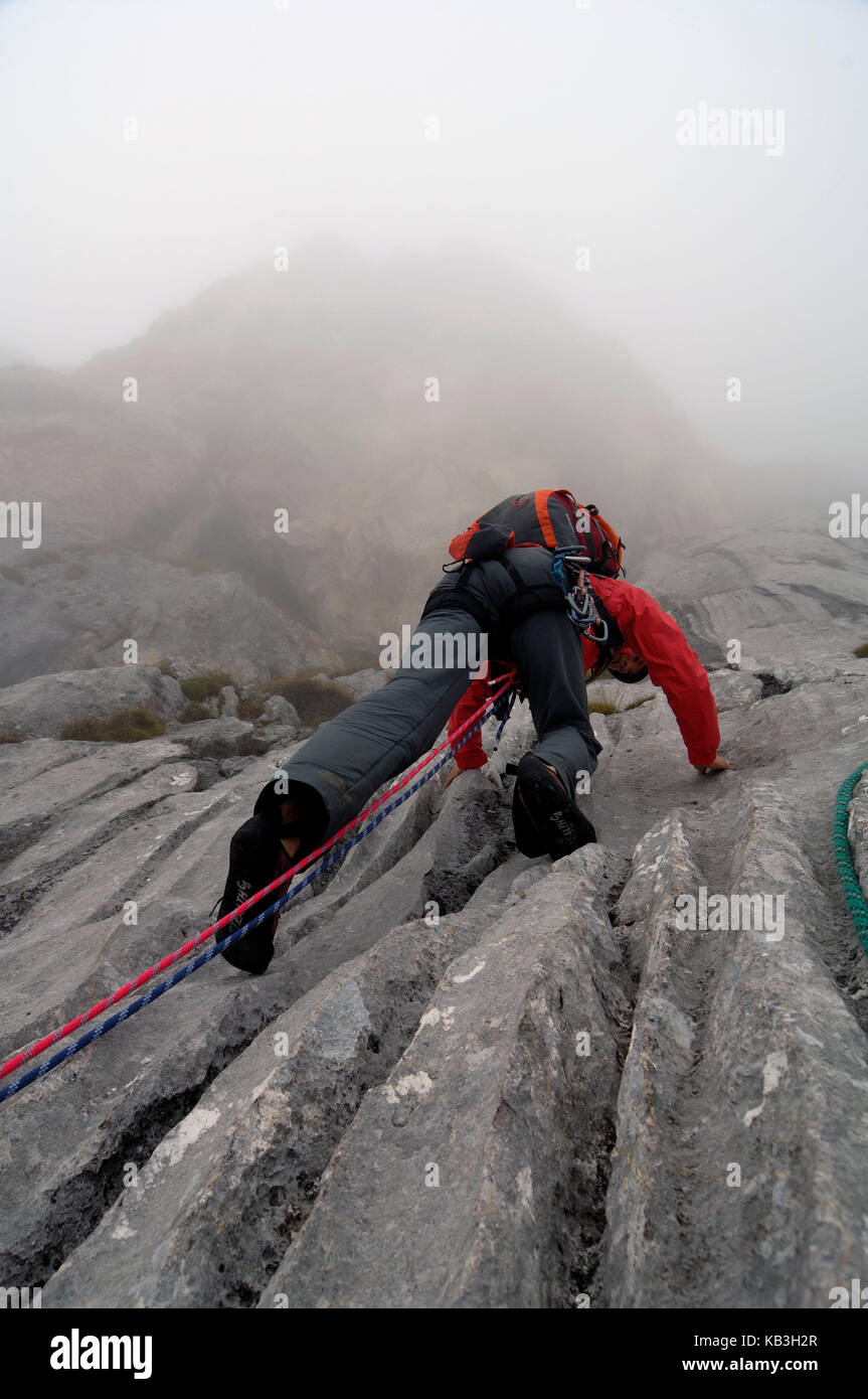 Climber in the stand Stock Photo - Alamy