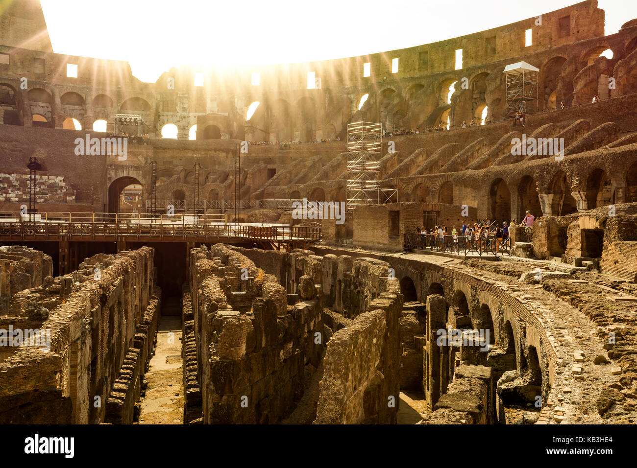 Rome, Italy - August 31, 2017 - Interior of the Colosseum, Rome. Also ...