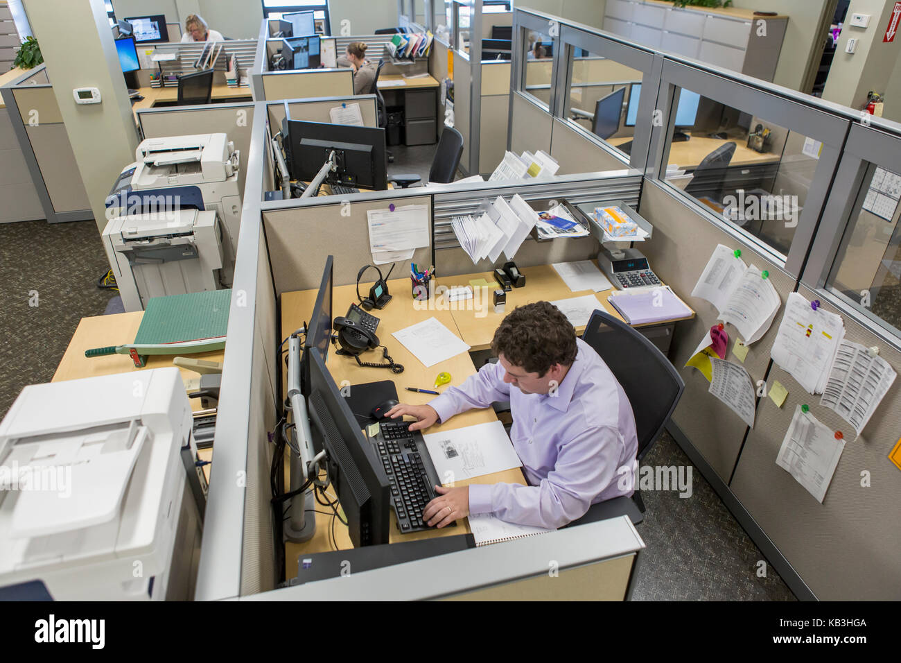Male executive working customer service center of electric power plant ...