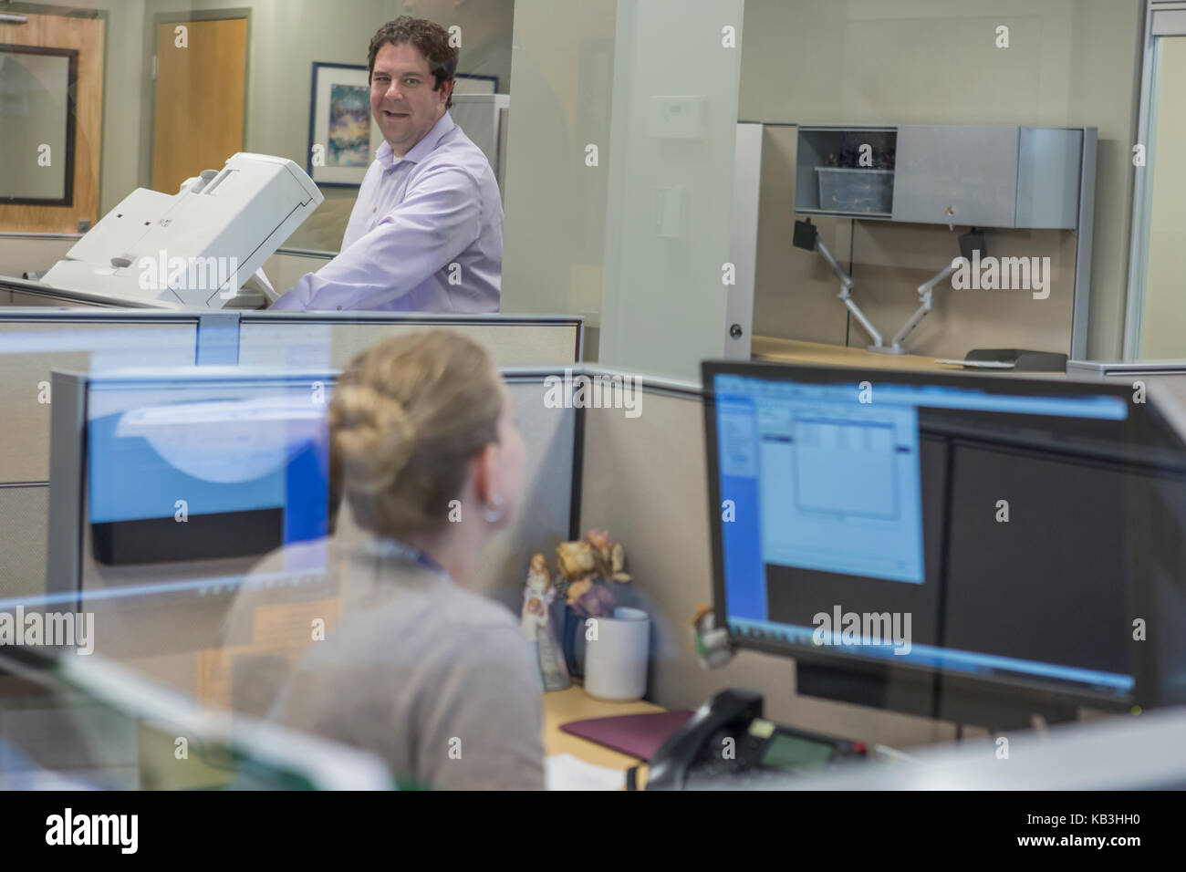 Executive working customer service center of electric power plant Stock ...