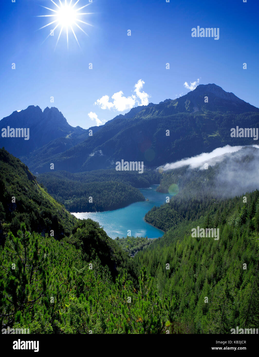 Austria, Blindsee (lake) at the Fernpass, Tyrol Stock Photo - Alamy