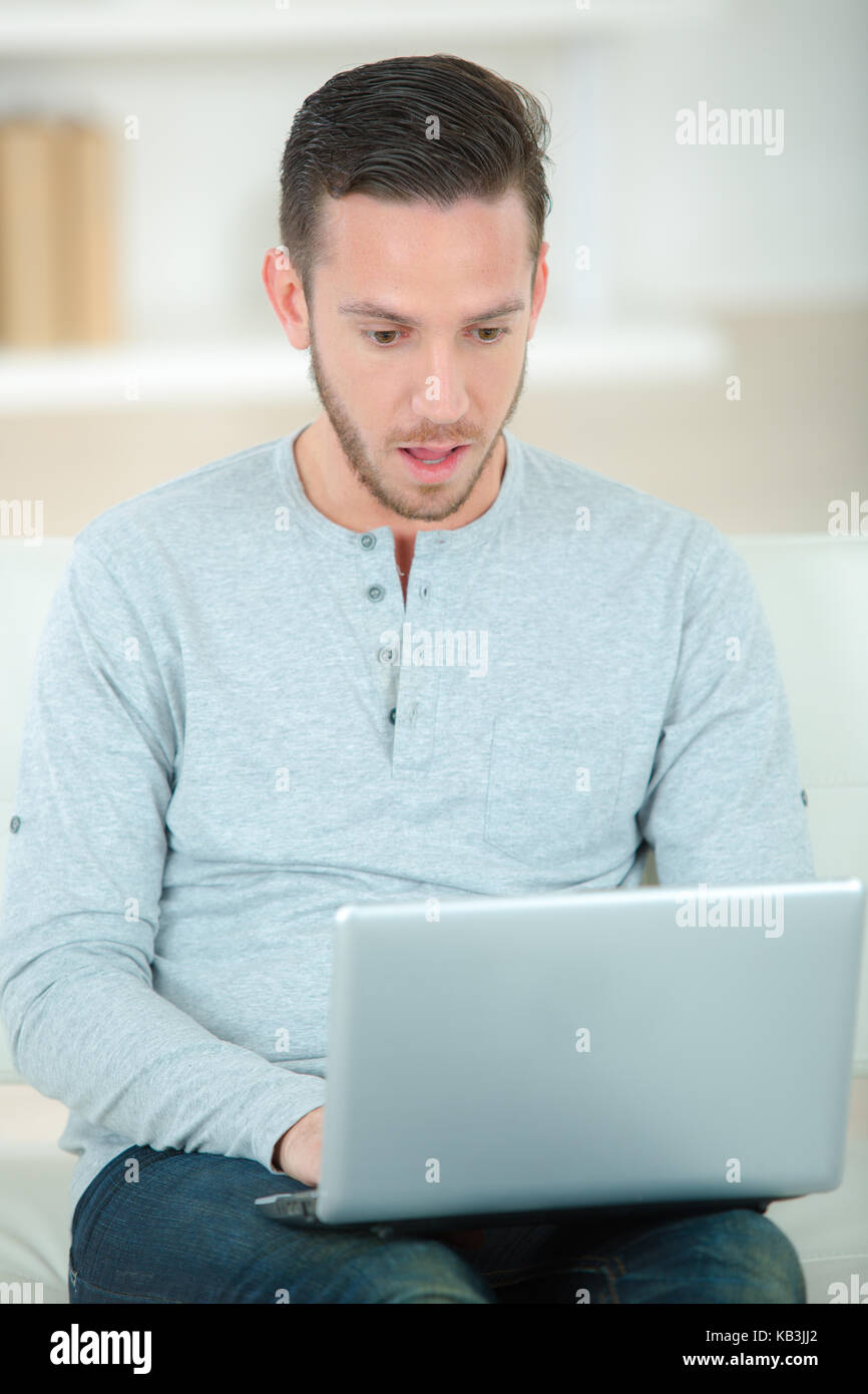 man with laptop Stock Photo - Alamy