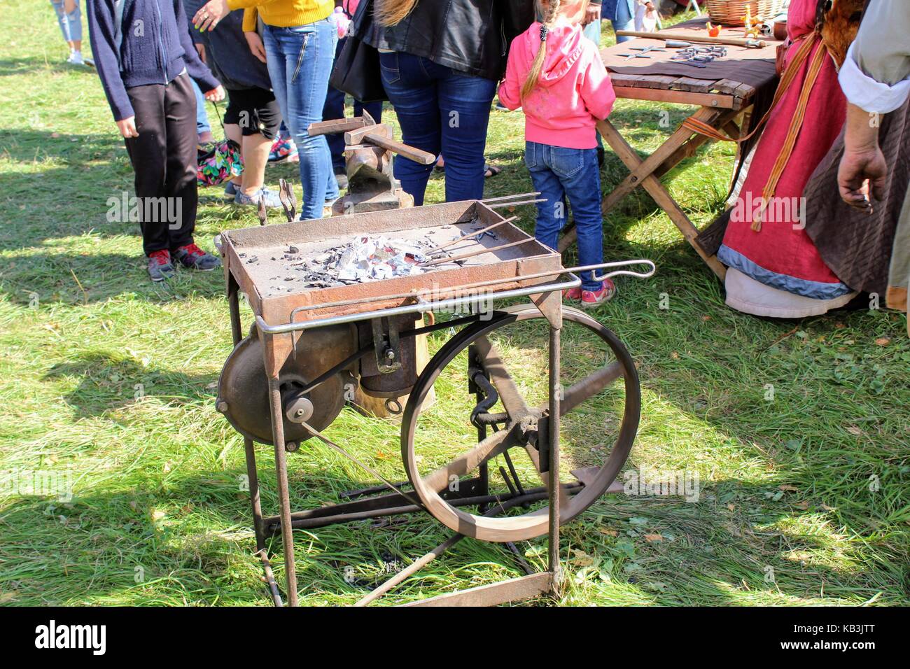 Camping forge at the festival of historical reconstruction Stock Photo ...