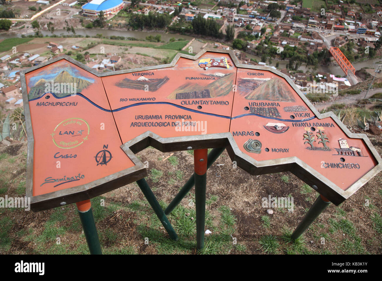Peru, Urubamba, information map Stock Photo - Alamy