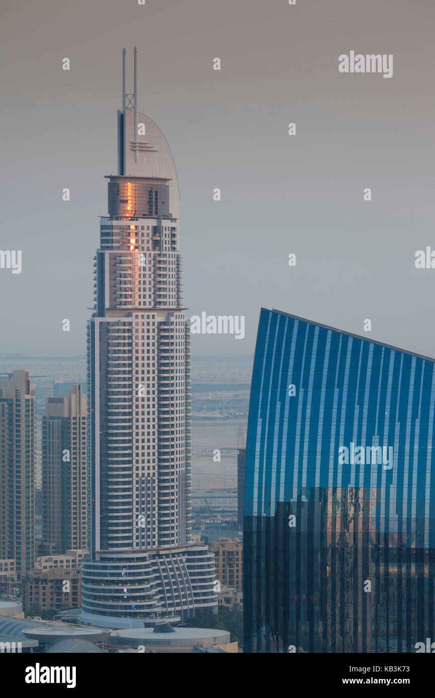UAE, Dubai, Downtown Dubai, The Address Downtown Hotel, elevated view ...