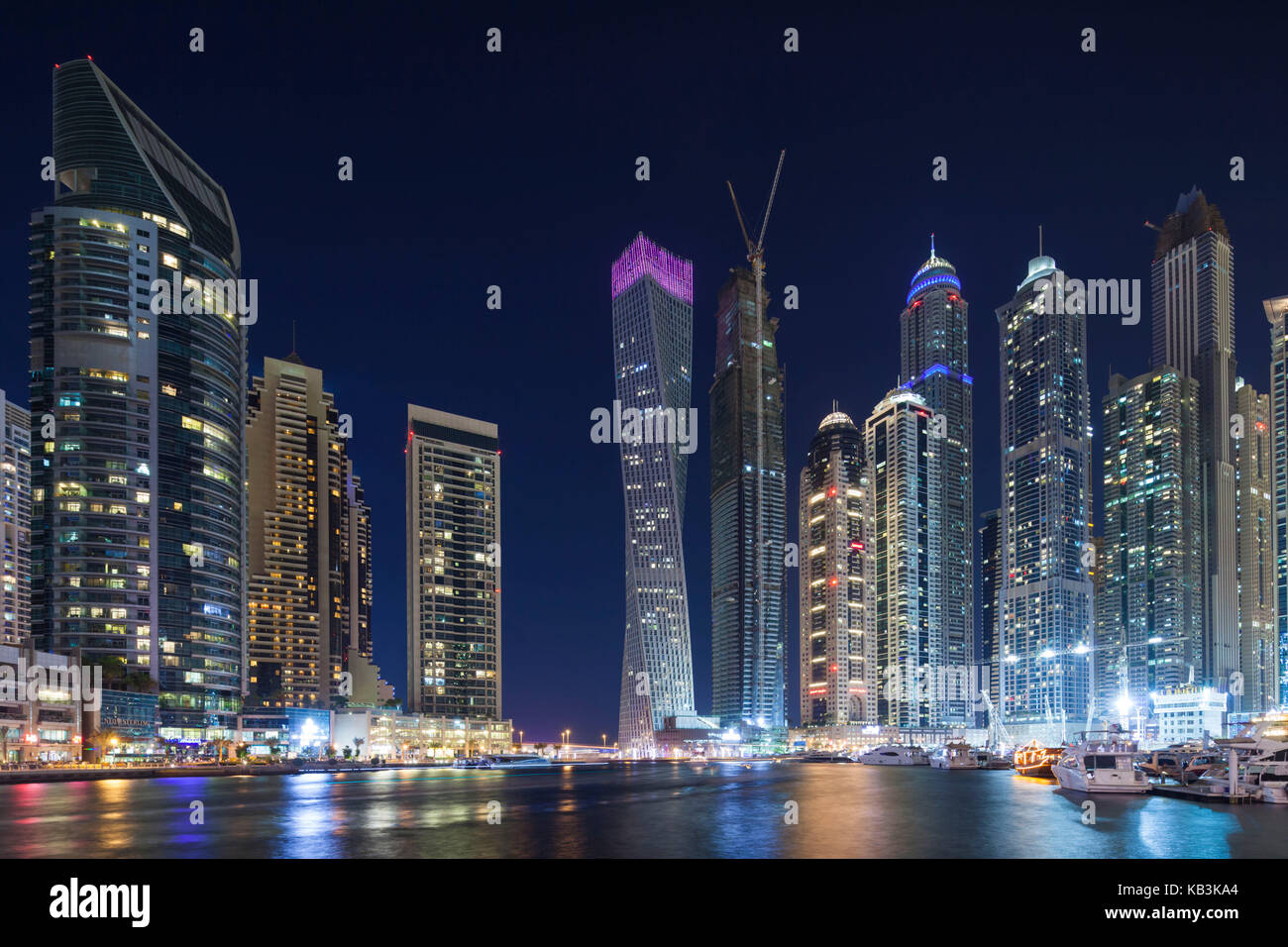 UAE, Dubai, Dubai Marina, high rise buildings including the twisted ...
