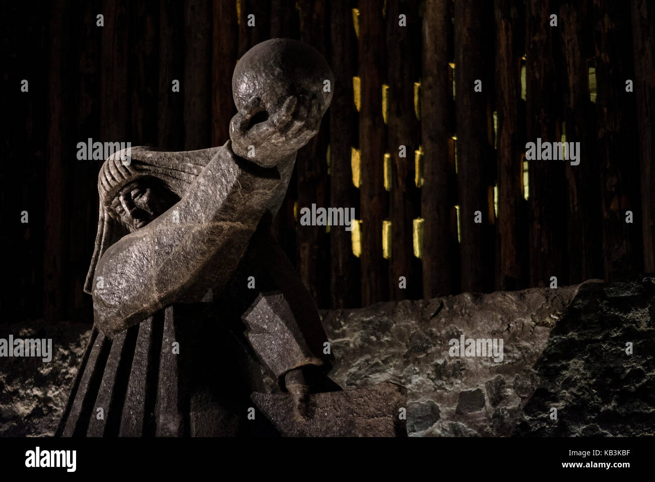 Salt statue of Nicolaus Copernicus at the Wieliczka Salt Mine, Poland ...