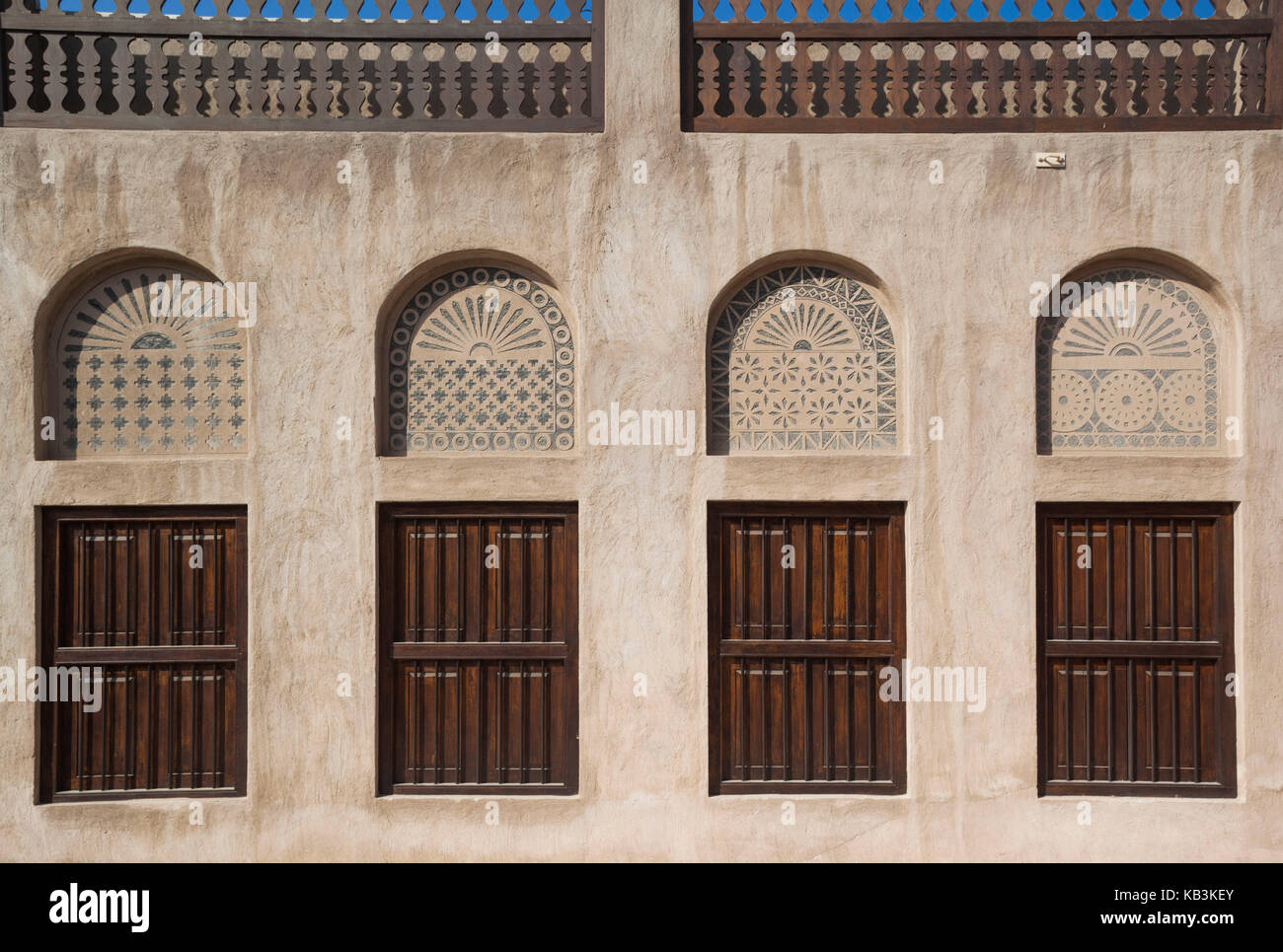 UAE, Dubai, Bur Dubai, Al Fahidi Historic District, traditional Emirati ...