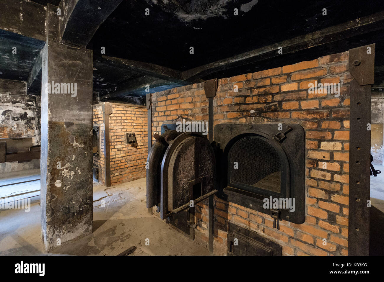 Gas ovens at Auschwitz WWII Nazi concentration camp, Poland Stock Photo ...