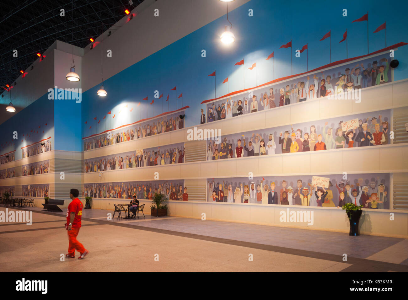 UAE, Abu Dhabi, Yas Island, Ferrari World Amusement Park, racing track ...