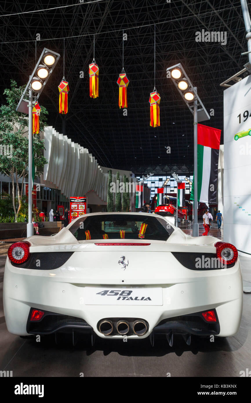 UAE, Abu Dhabi, Yas Island, Ferrari World Amusement Park, Ferrari 458 ...
