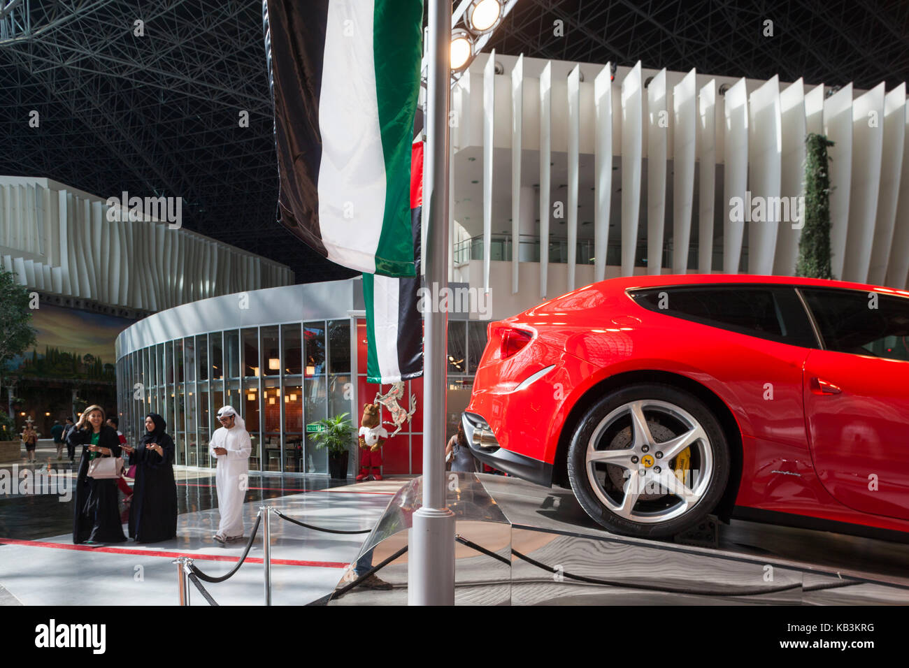 UAE, Abu Dhabi, Yas Island, Ferrari World Amusement Park, Ferrari FF ...