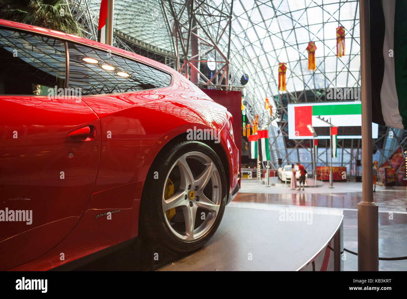 UAE, Abu Dhabi, Yas Island, Ferrari World Amusement Park, Ferrari FF ...