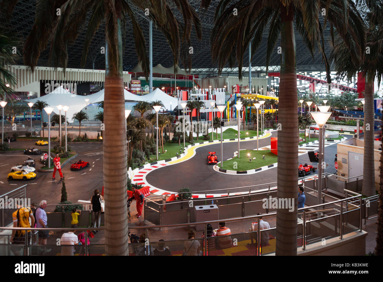 UAE, Abu Dhabi, Yas Island, Ferrari World Amusement Park, Karting ...
