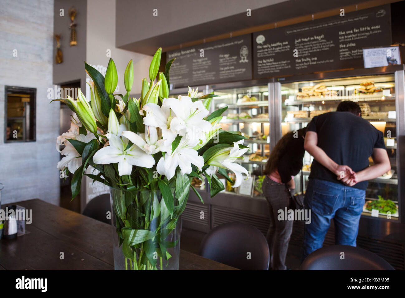 UAE, Dubai, Al Quoz, hip arts area, interior of arts area cafe Stock ...