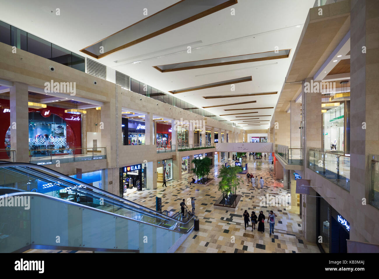 UAE, Abu Dhabi, Yas Island, Yas Mall, interior, opened in 2015 Stock ...