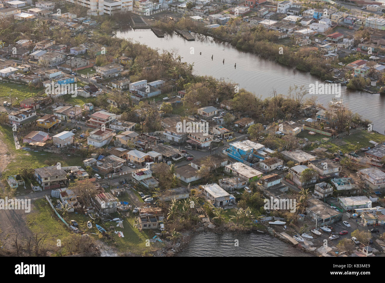 Aerial view shows devastation to Puerto Rico, Sept 25, 2017 after ...