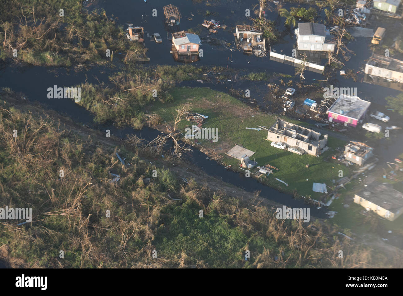 Aerial view shows devastation to Puerto Rico, Sept 25, 2017 after ...