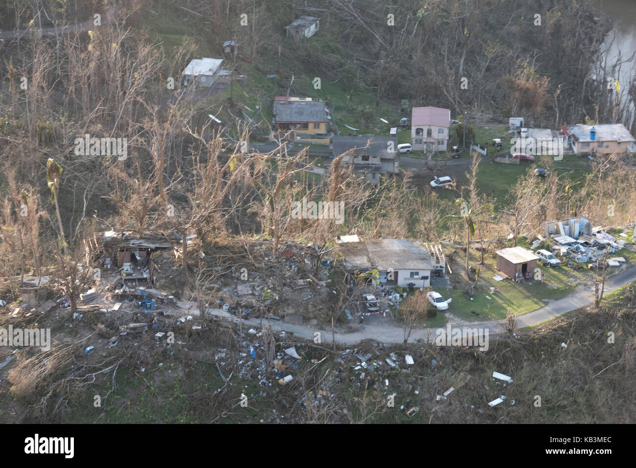 Aerial view shows devastation to Puerto Rico, Sept 25, 2017 after ...