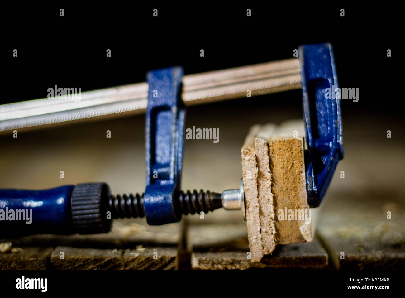 Old good carpentry, tools drill bit. Wooden carpentry table and old ...