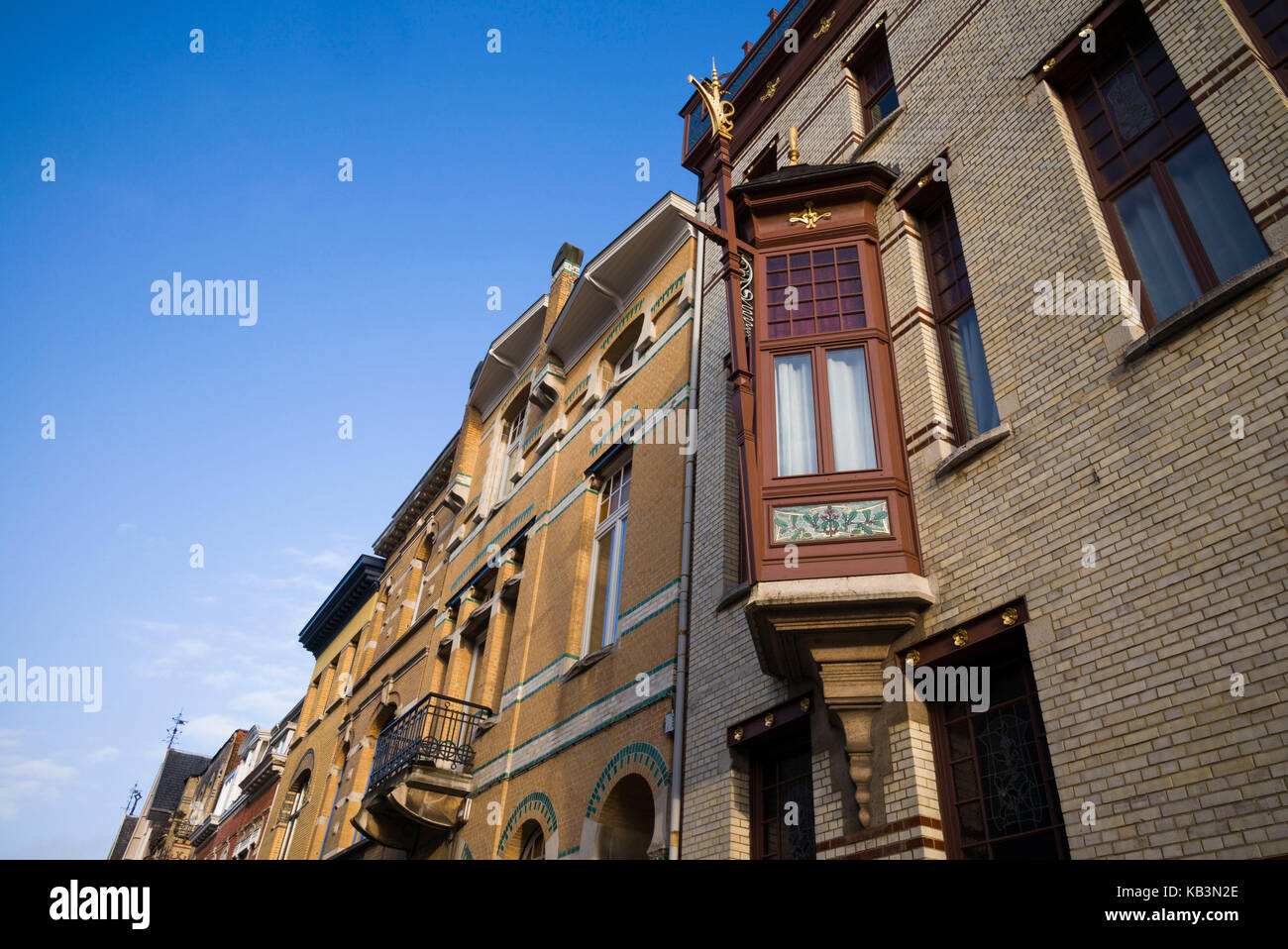 Belgium, Antwerp, Zurenborg, art-nouveau architecture, detail Stock ...