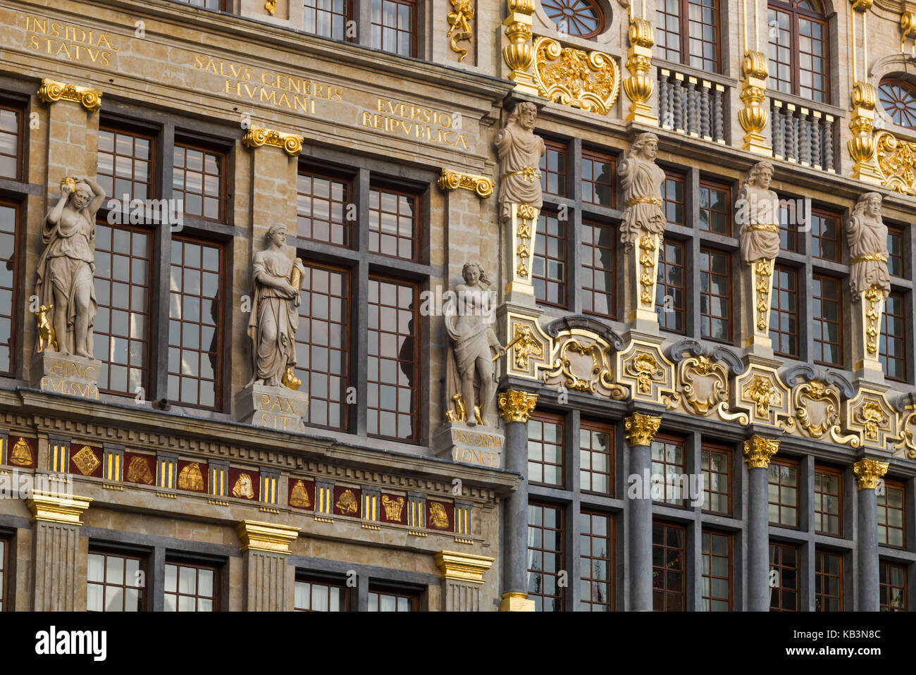Belgium, Brussels, Grand Place, Guild Hall detail Stock Photo - Alamy