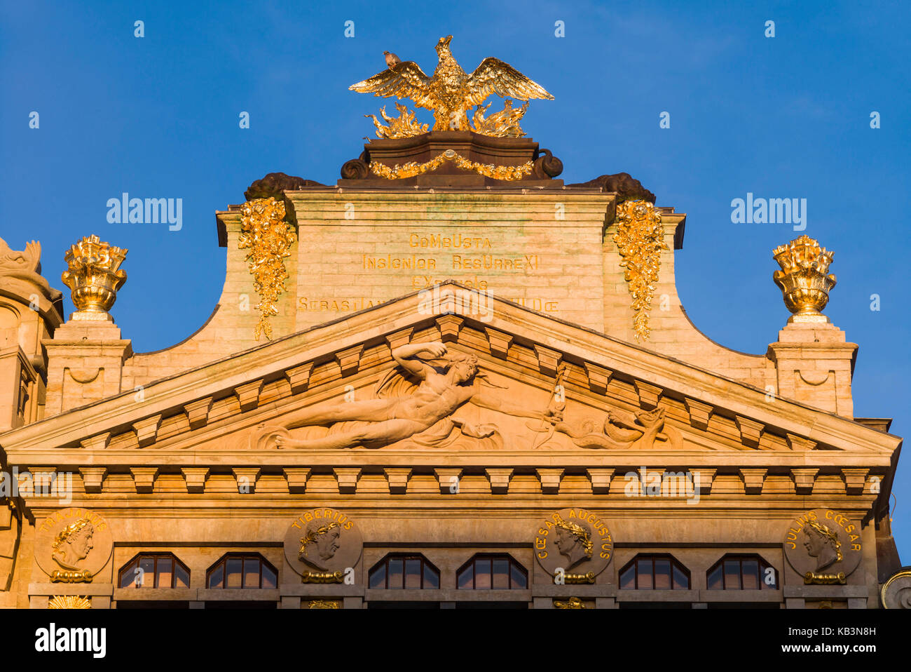 Belgium, Brussels, Grand Place, Guild Hall detail Stock Photo - Alamy