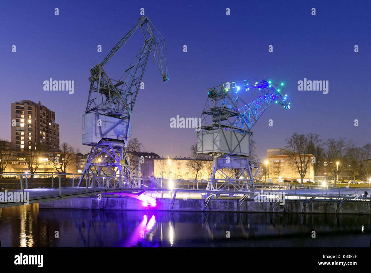 France, Bas Rhin, Strasbourg, development of port du Rhin (Rhine's ...