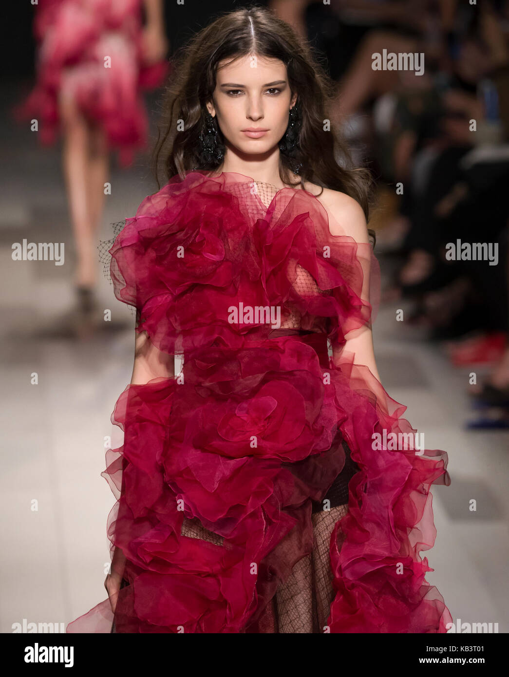 NEW YORK, NY - September 13, 2017: Isabella Ridolfi walks the runway at ...