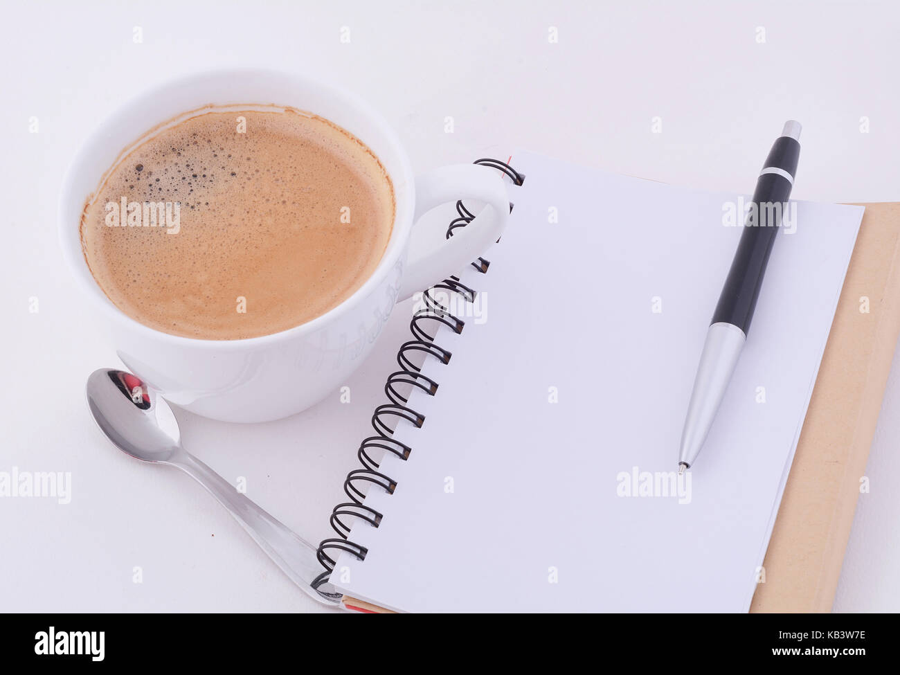 Notepad with Cup of coffee. Business concept Stock Photo - Alamy