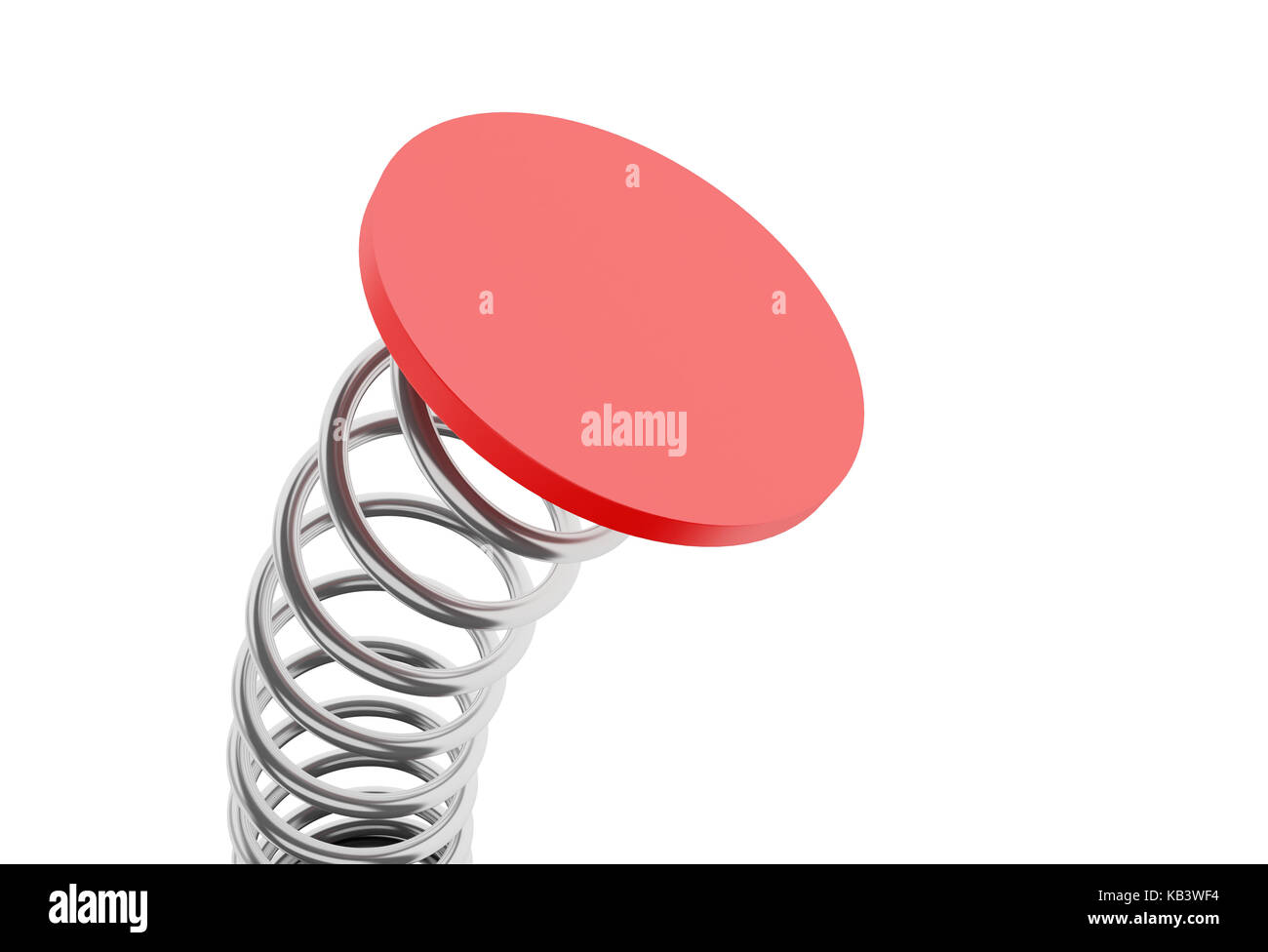 3d illustration. Metal steel spring moving. Isolated white background ...