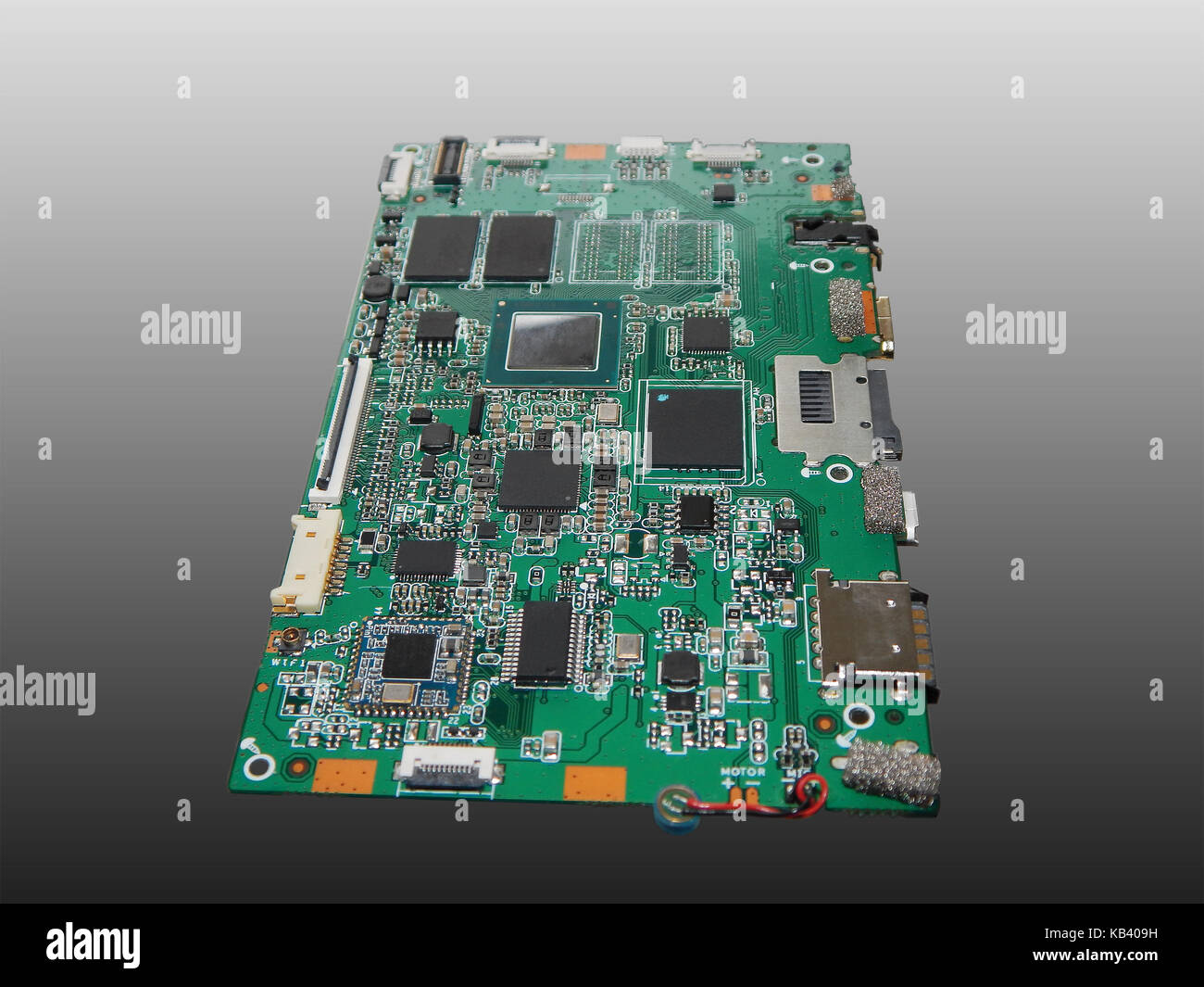 Motherboard tablet computer. Isolated on a gray background Stock Photo ...