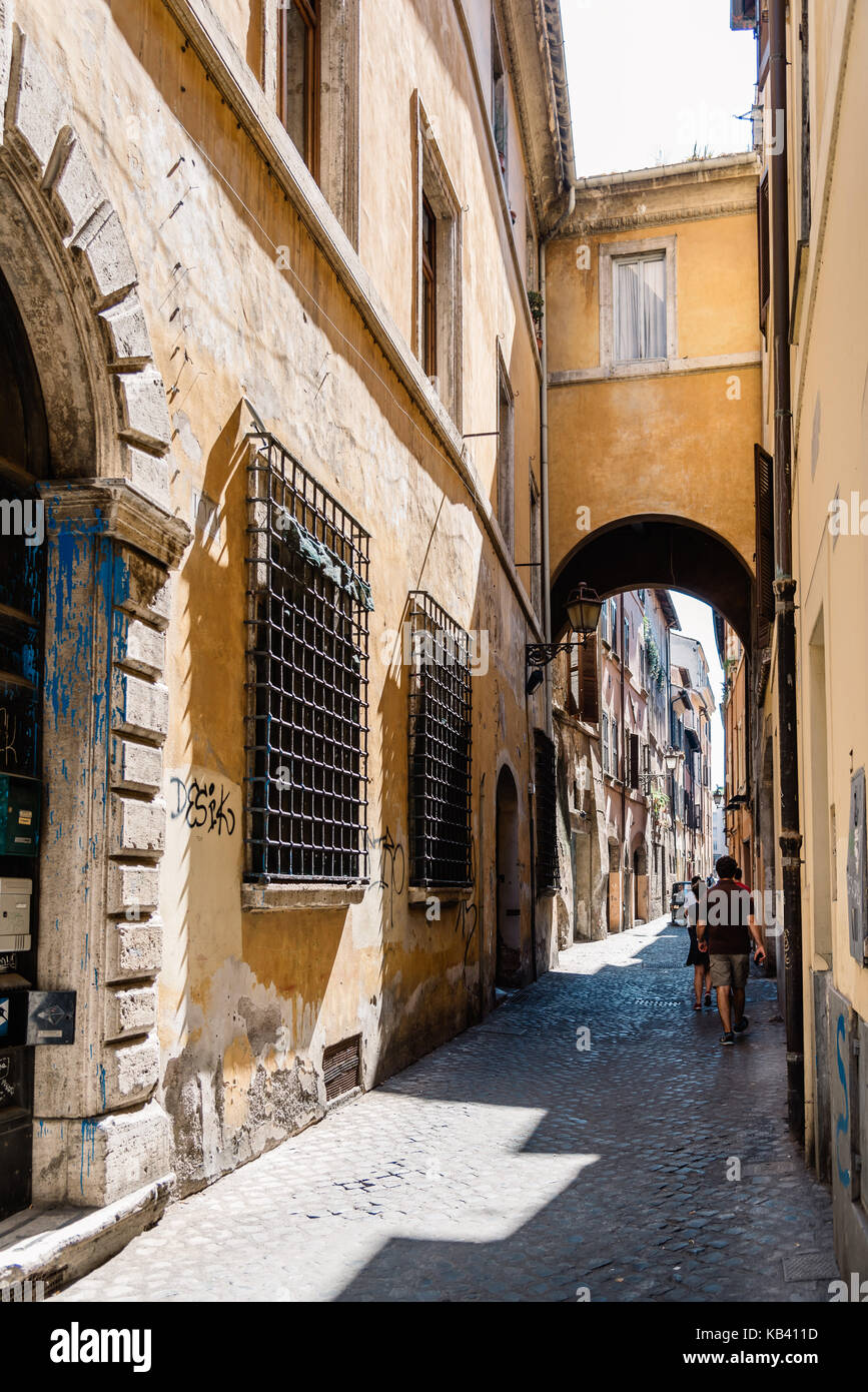 Street in historical centre of Rome Stock Photo - Alamy